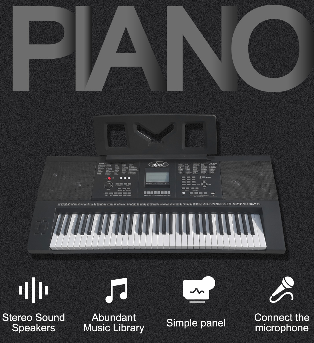 61 Keys Touch Response Midi Electronic Organ A1758 – Aiersi Electronic ...